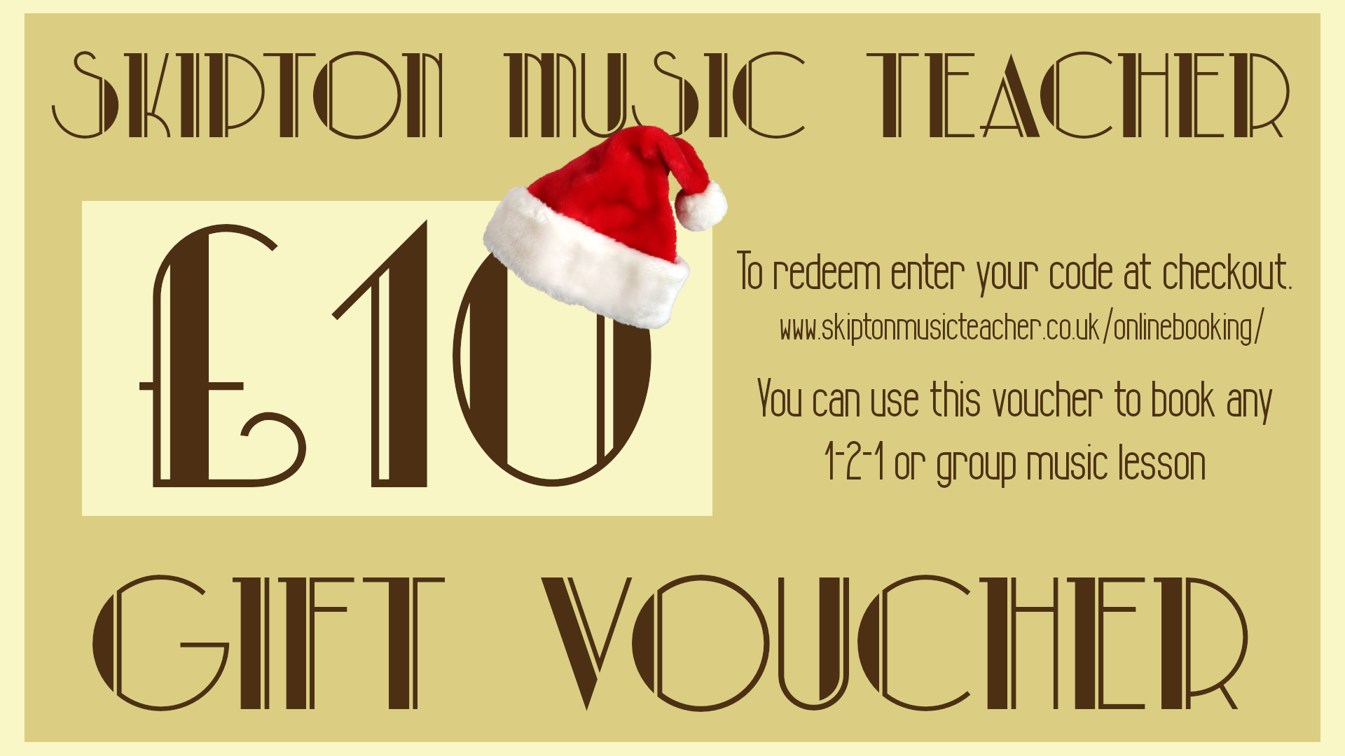 New Christmas Gift Vouchers - Damian Oxborough: Skipton Teacher of Music